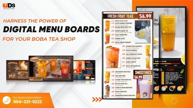 Digital menu boards for Boba Tea shop help increase revenue